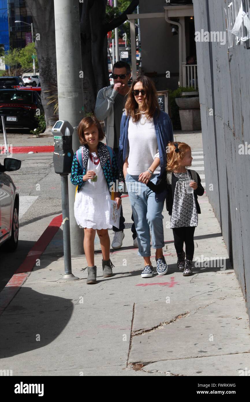 Jessica Alba out with her family Featuring: Jessica Alba, Cash Warren ...
