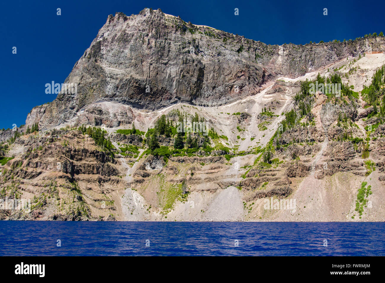 View of the crater rim interior of the volcano. Crater Lake National ...