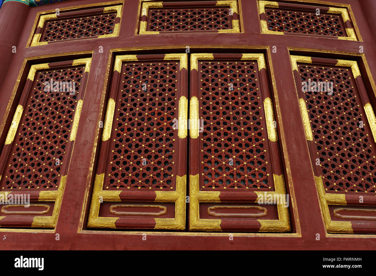 Windows of the temple of heaven in Beijing Stock Photo - Alamy