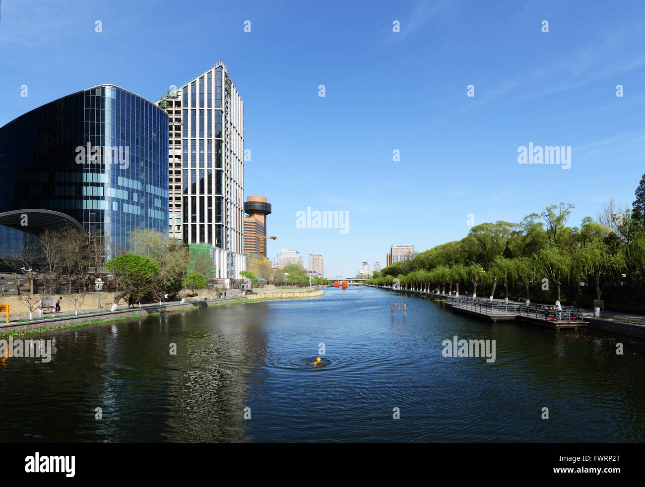 Swimming in the landmark river in Beijing Stock Photo - Alamy