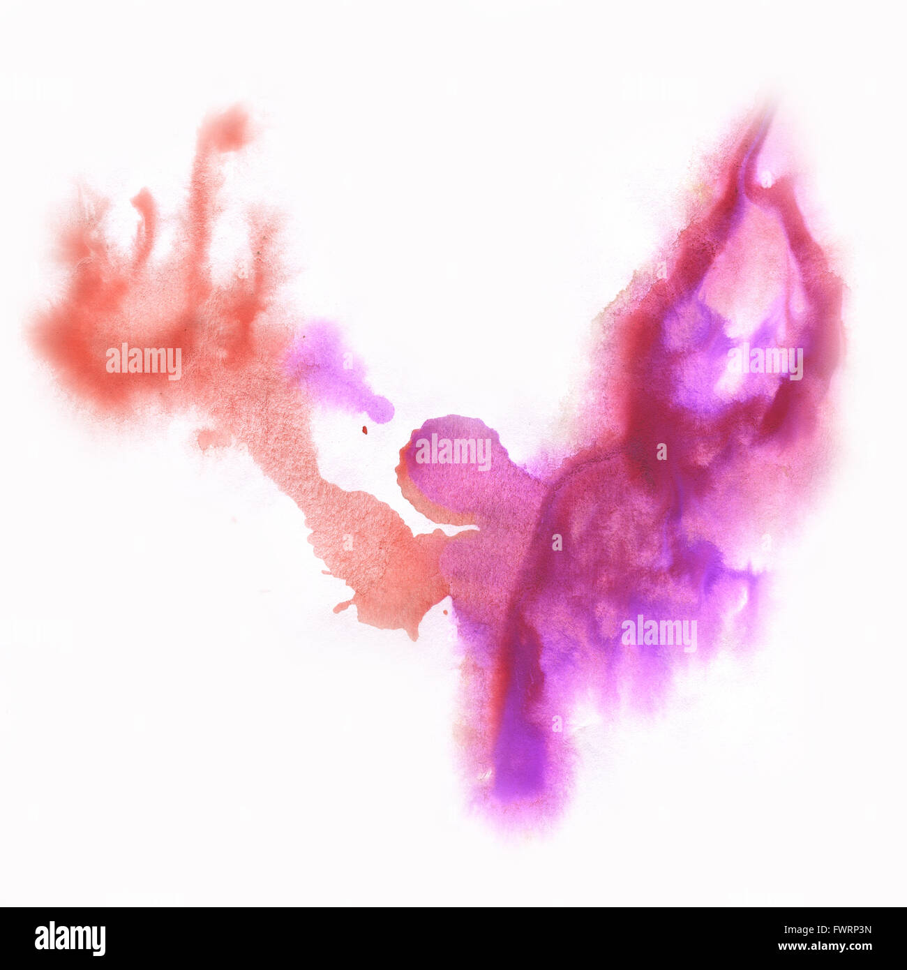 color splash stroke abstract watercolor spot purple orange macro ...