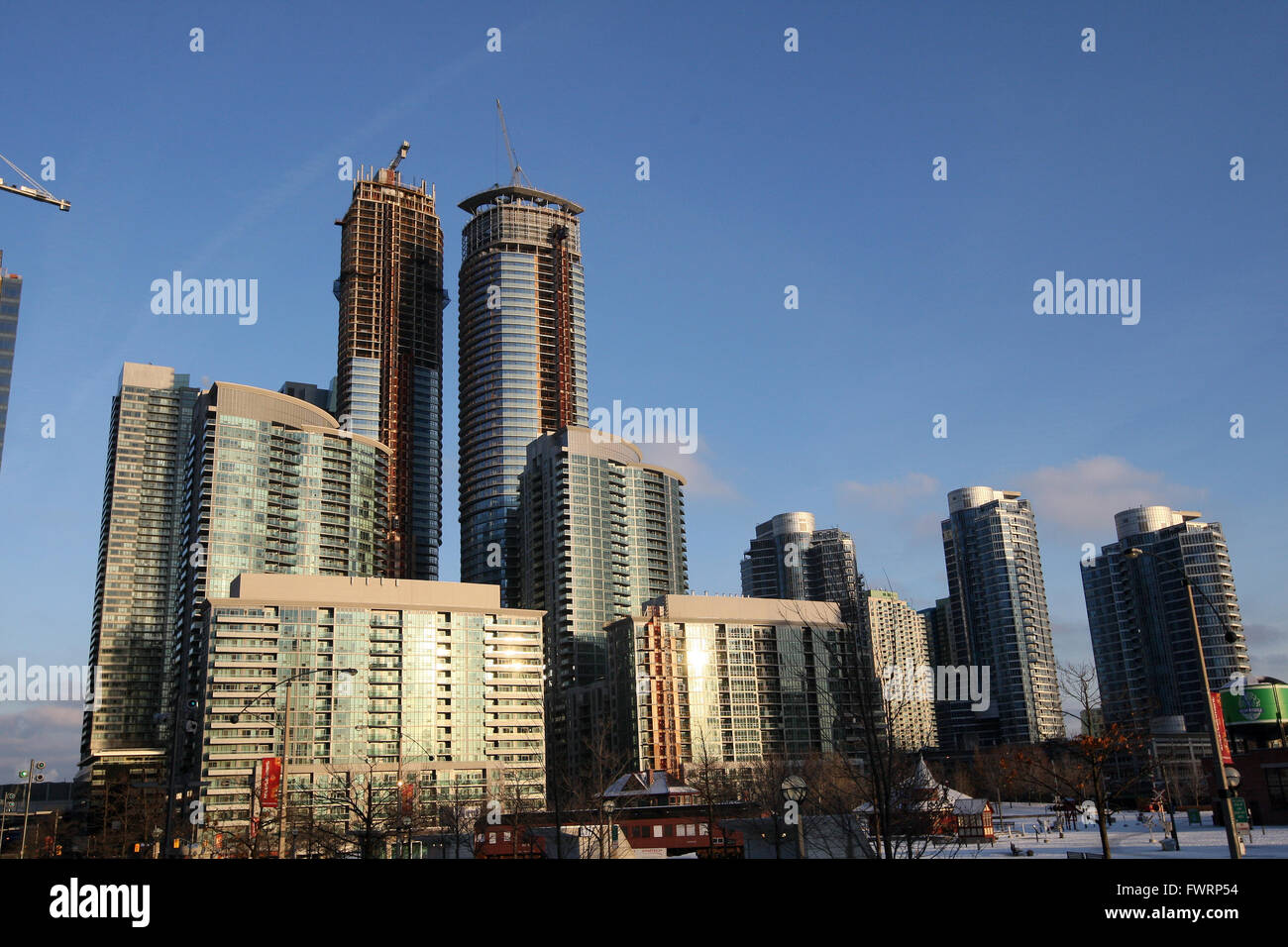Condo buildings downtown Toronto, Ontario on Jan. 9, 2014 Stock Photo ...