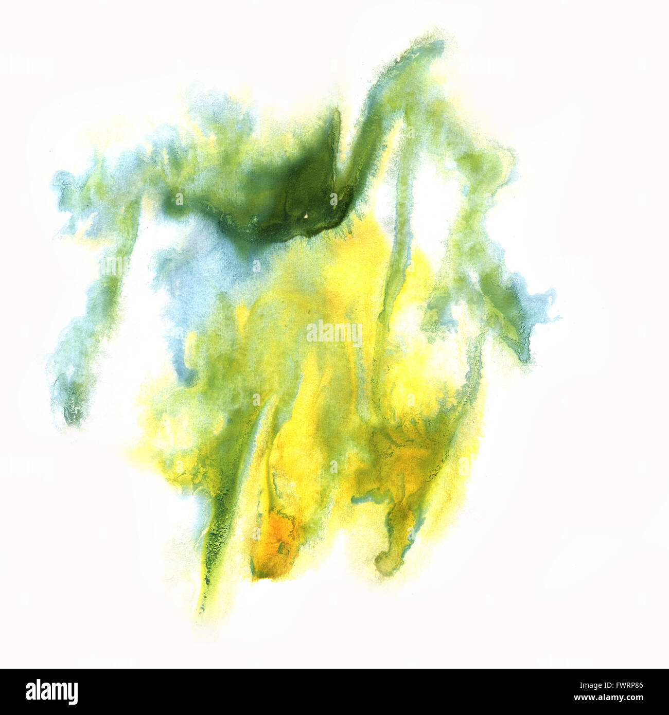 color spot macro blotch blue yellow texture isolated white background ...