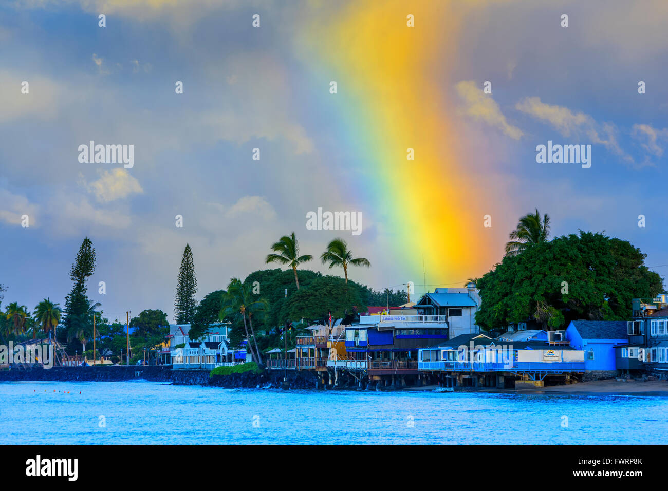 rainbow ending in Lahaina , Maui, Hawaii, USA Stock Photo - Alamy