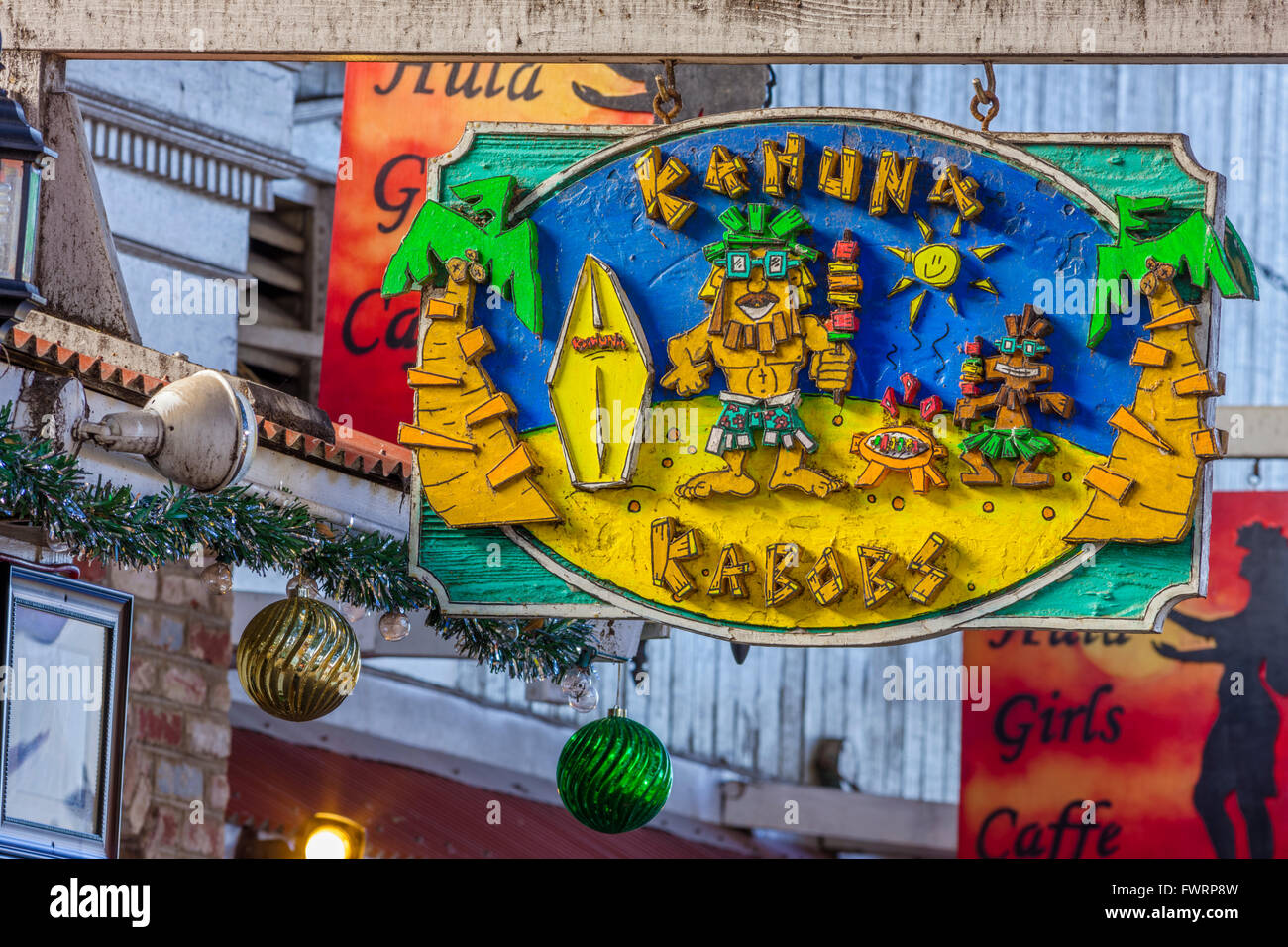 Front street cafe signs Lahaina Maui Stock Photo - Alamy