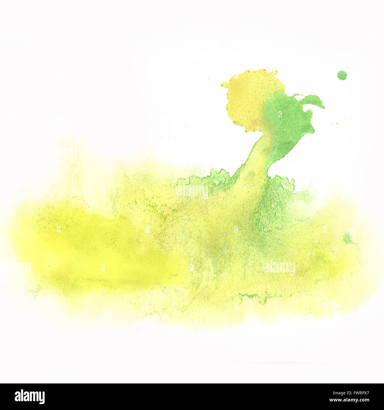 ink splatter watercolour dye yellow green liquid watercolor macro spot ...