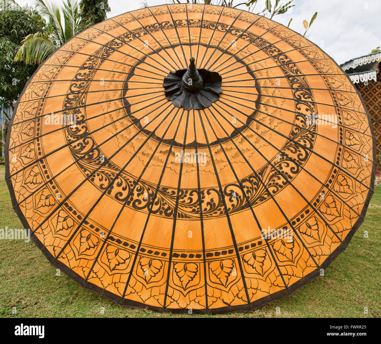 Traditional Burmese parasol from Pathein, Myanmar Stock Photo - Alamy