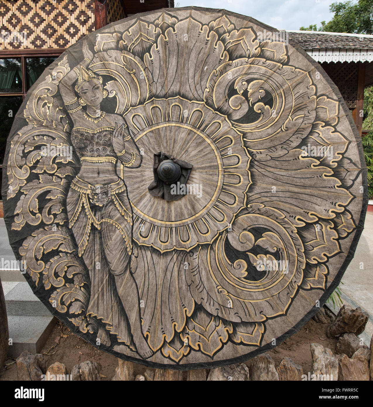 Traditional Burmese parasol from Pathein, Myanmar Stock Photo - Alamy