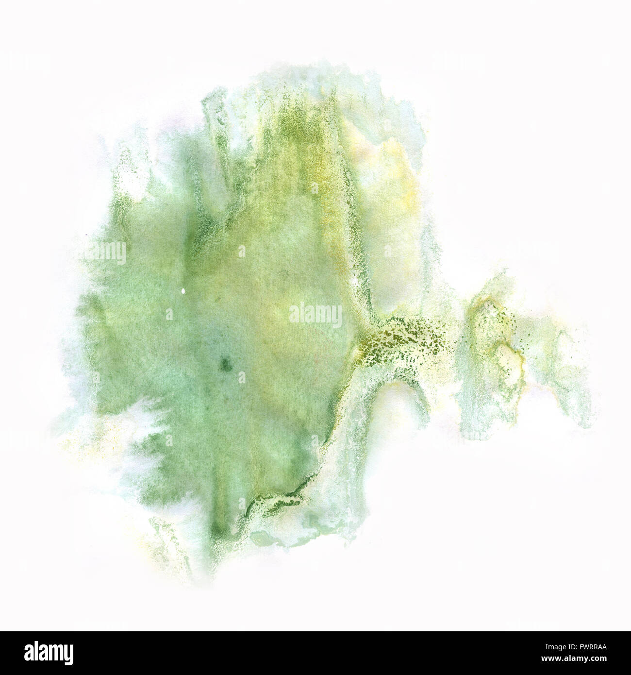 paint green watercolour splatter watercolors spot blotch isolated Stock ...