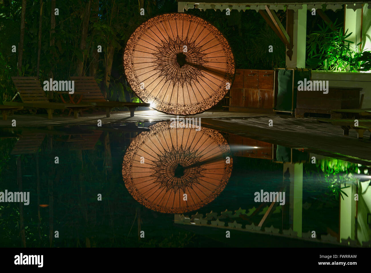 Traditional Burmese parasol from Pathein, Myanmar Stock Photo - Alamy