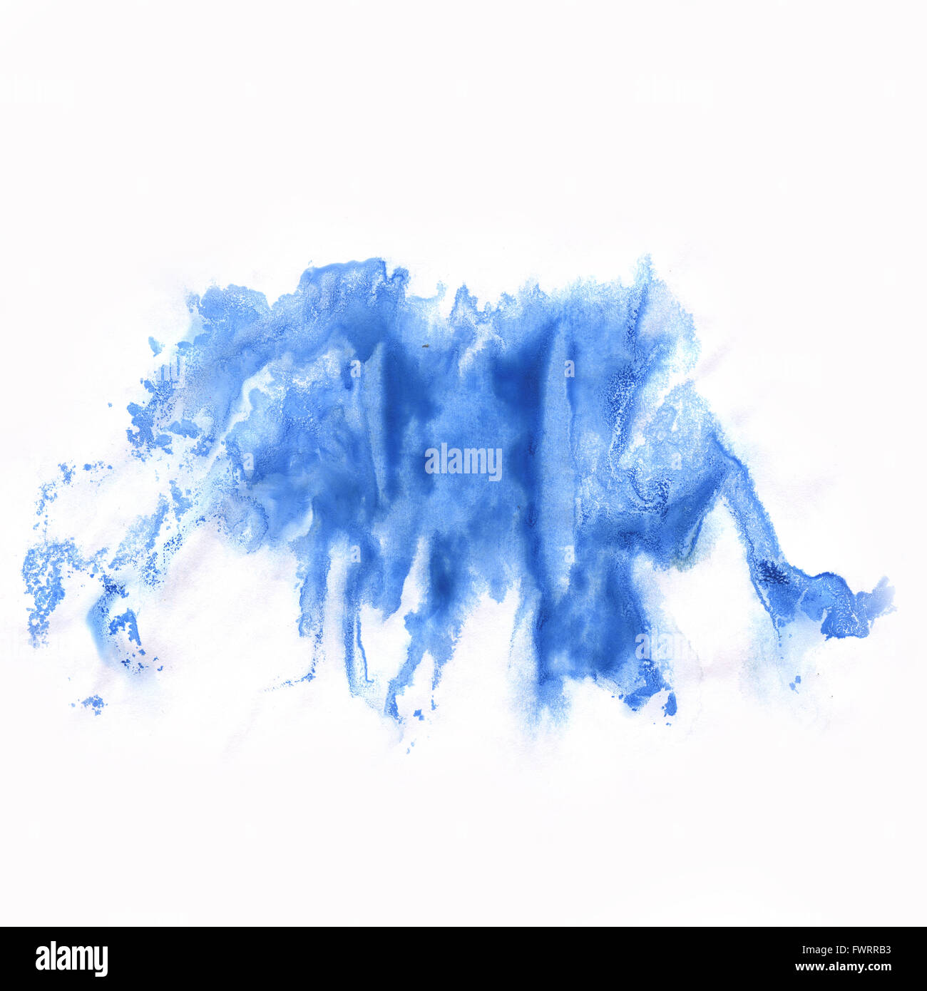 paint watercolour blue splatter watercolors spot blotch isolated Stock ...