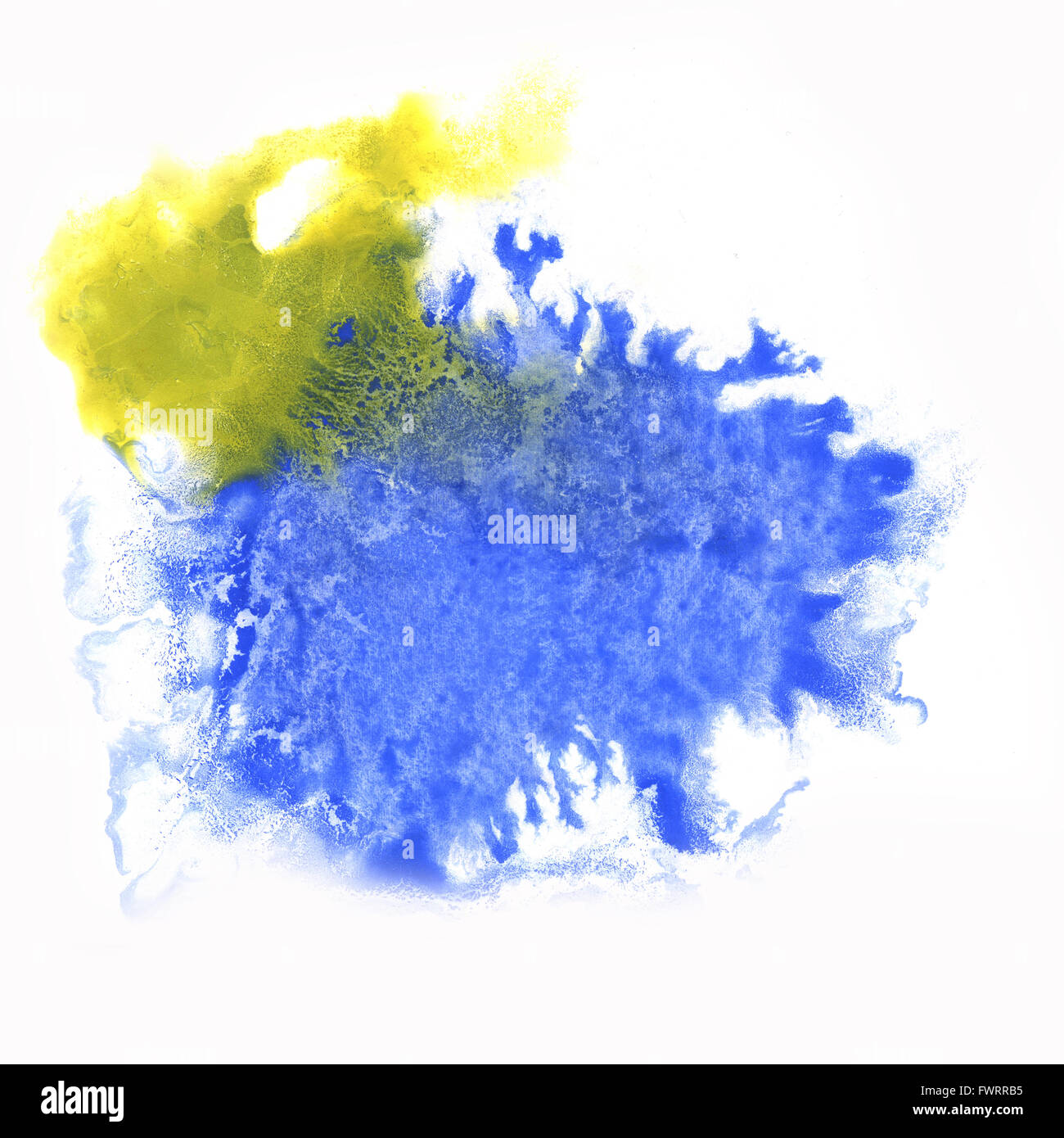 paint watercolour blue yellow splatter watercolors spot blotch isolated ...