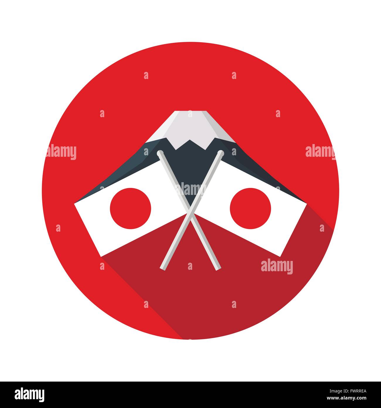Icon with Japanese flag Mount Fuji Stock Vector Image & Art - Alamy