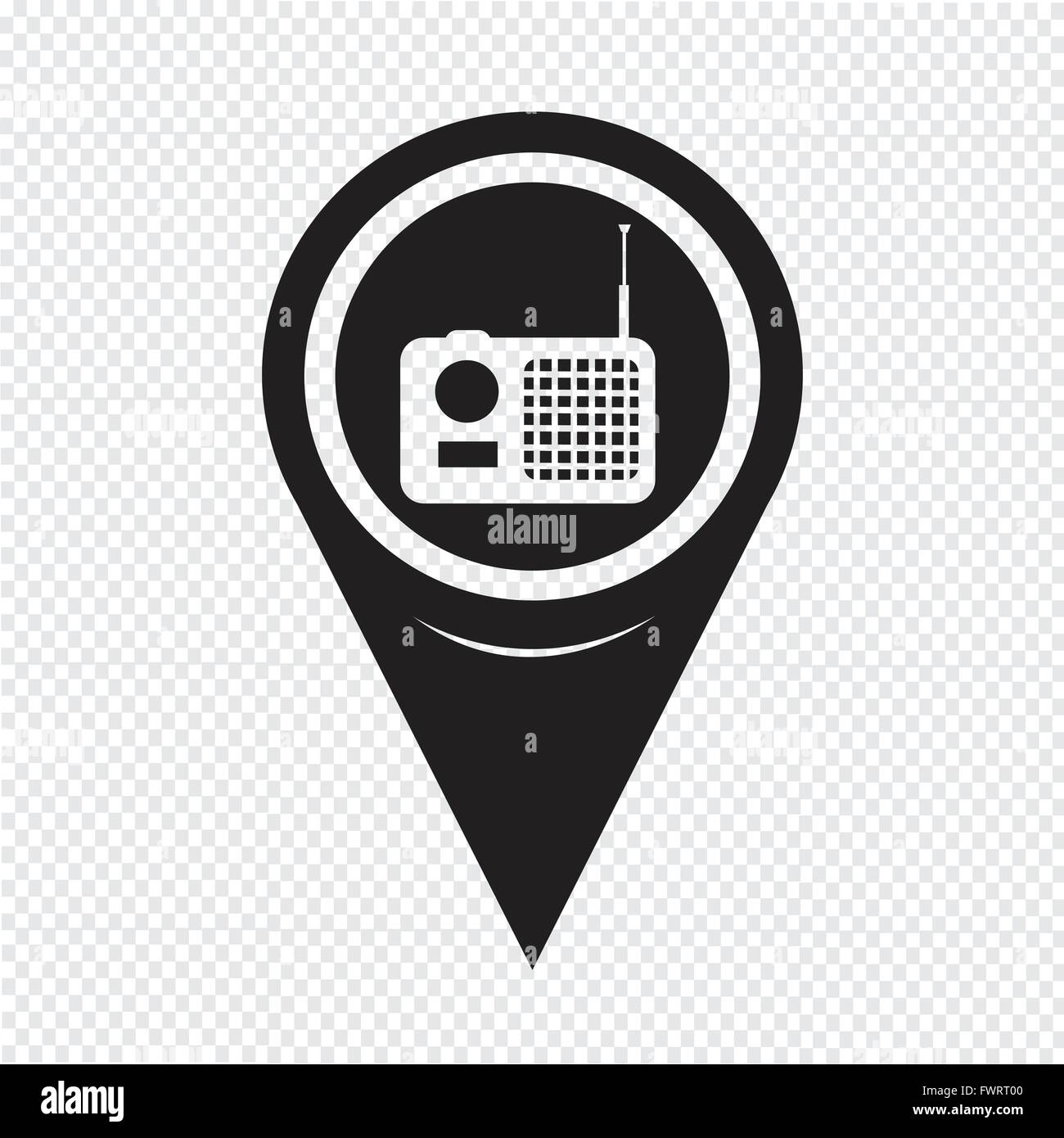 Map Pointer Radio Icon Stock Vector Image & Art - Alamy