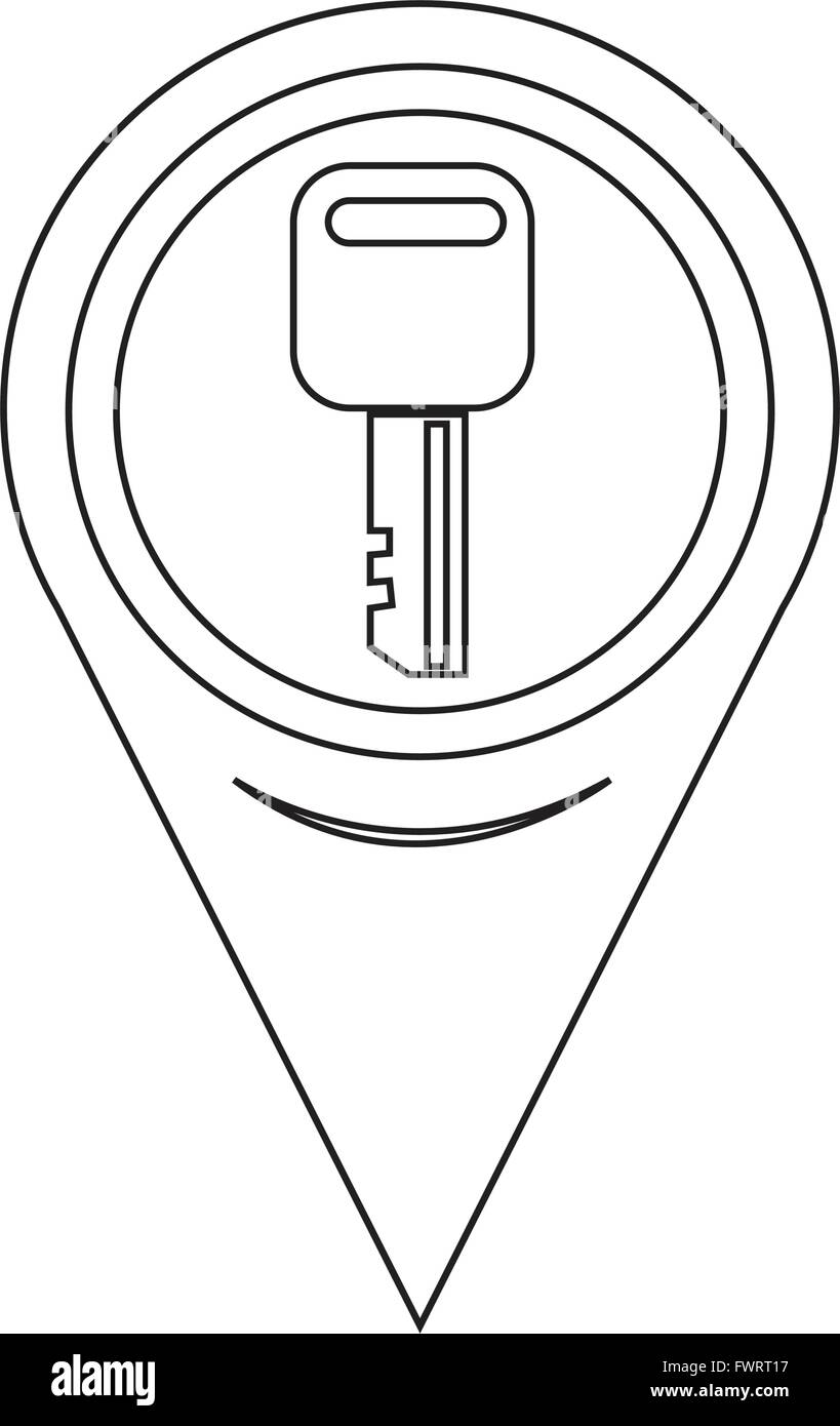 Map Pointer Key Icon Stock Vector Image & Art - Alamy