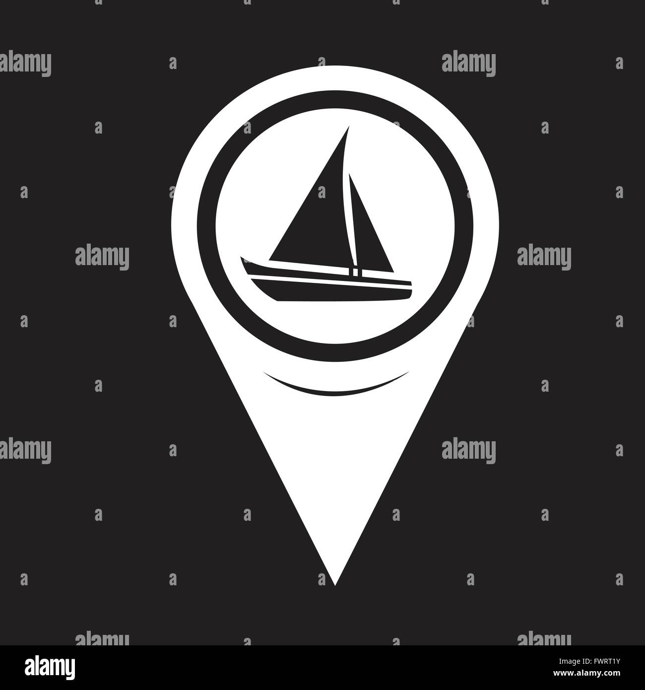 Map Pointer Sailing Boat Icon Stock Vector Image & Art - Alamy