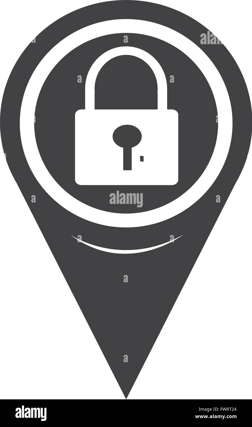 Map Pointer Lock Icon Stock Vector Image & Art - Alamy