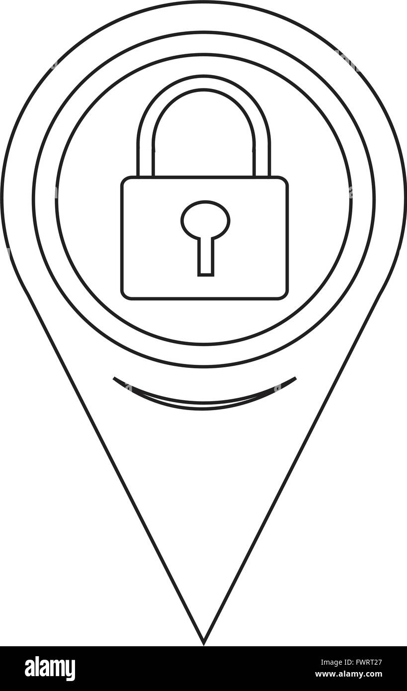 Map pointer lock icon hi-res stock photography and images - Alamy
