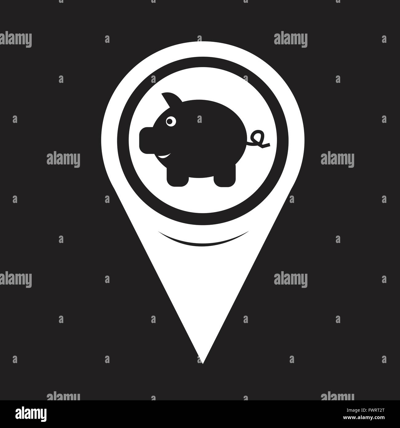 Map Pointer Piggy Bank Icon Stock Vector Image & Art - Alamy