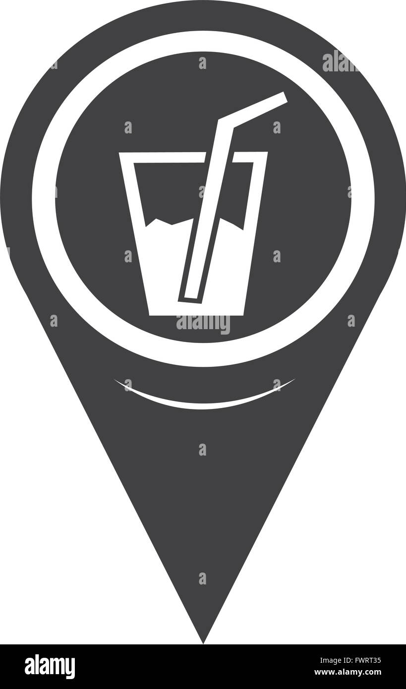 Map Pointer Drink Icon Stock Vector Image & Art - Alamy