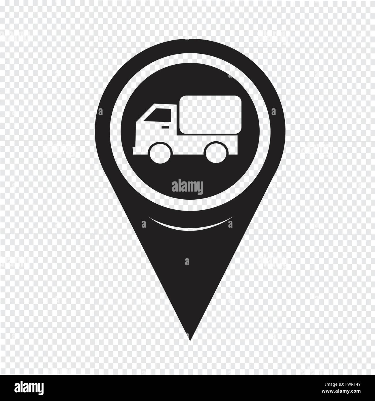 Map Pointer Car Truck Icon Stock Vector Image & Art - Alamy