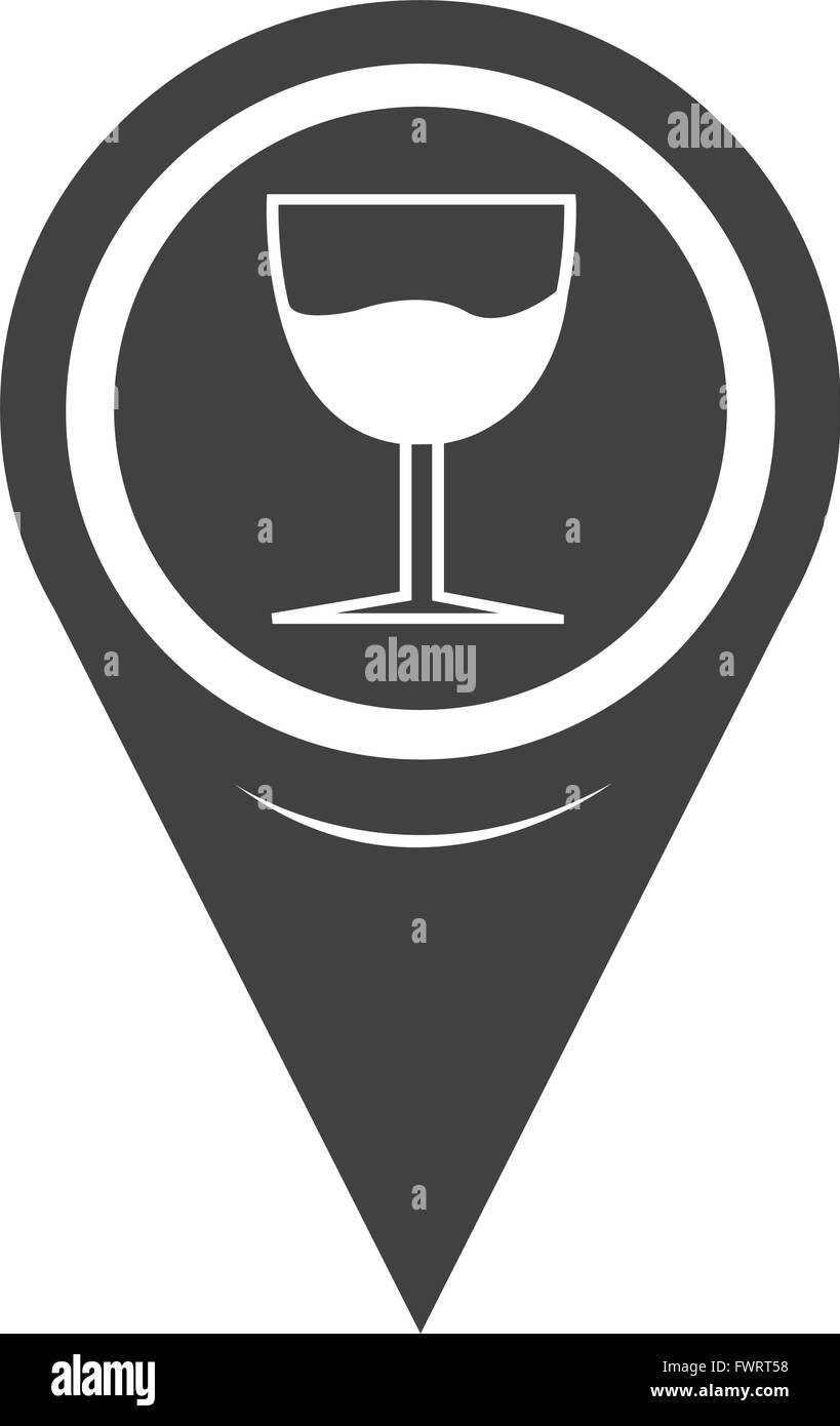 Map Pointer Glass Drink Icon Stock Vector Image & Art - Alamy