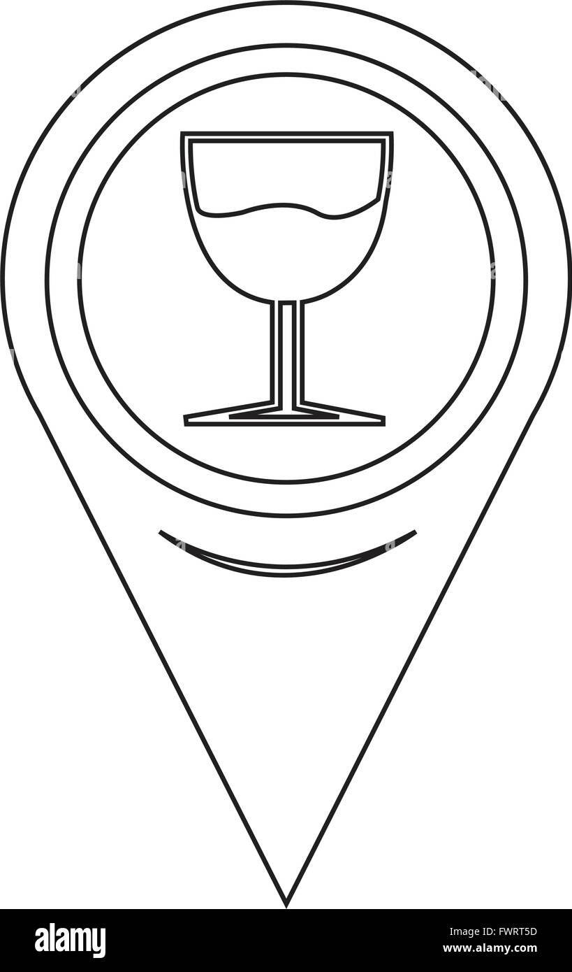 Map Pointer Glass Drink Icon Stock Vector Image & Art - Alamy