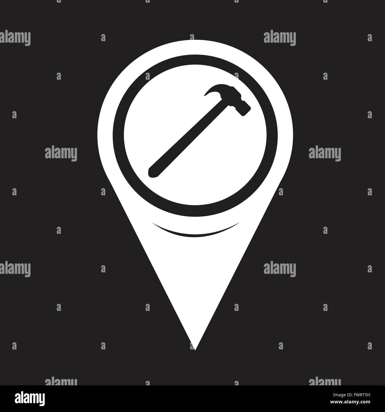 Map Pointer Hammer Icon Stock Vector Image & Art - Alamy