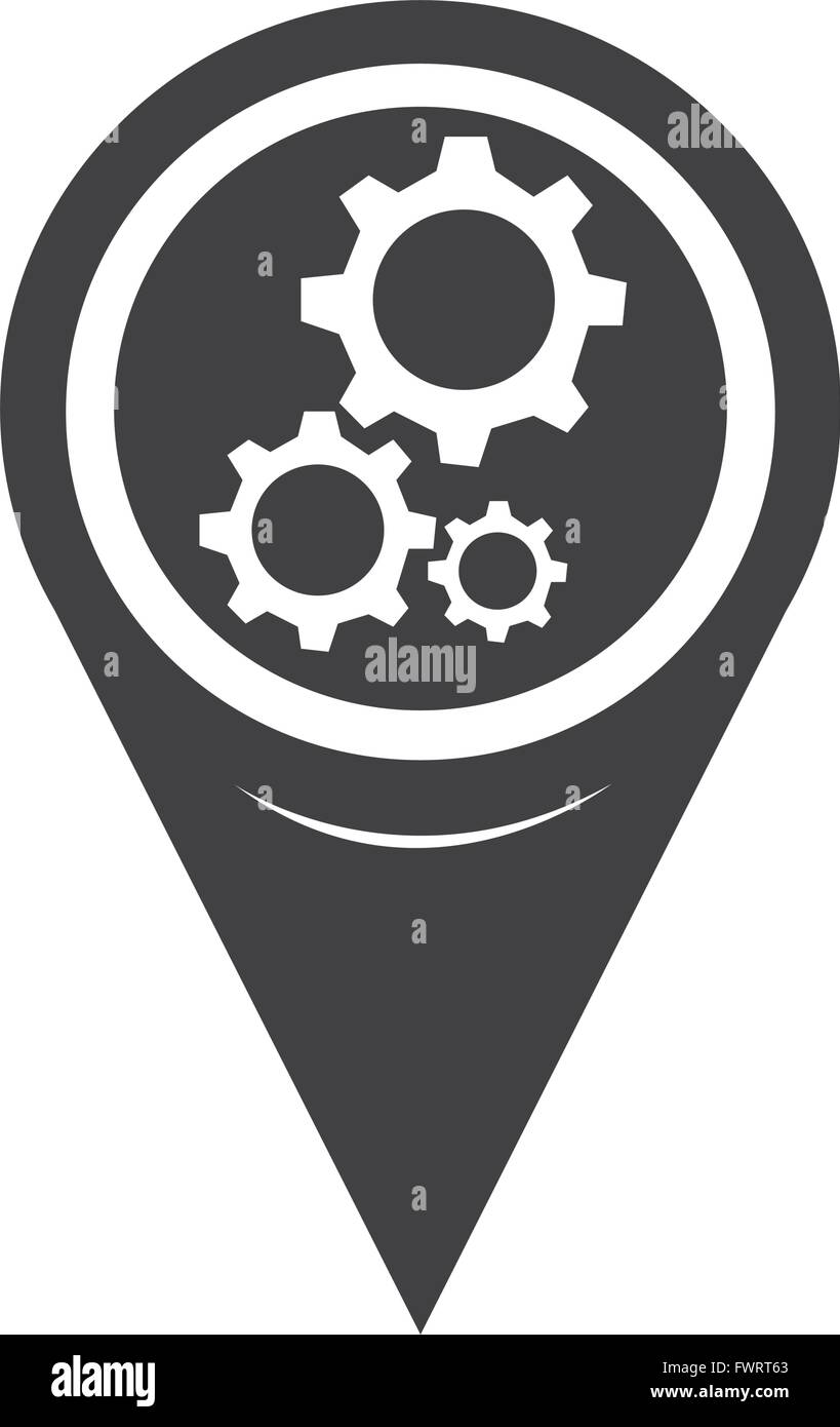 Map Pointer Gear Icon Stock Vector Image & Art - Alamy