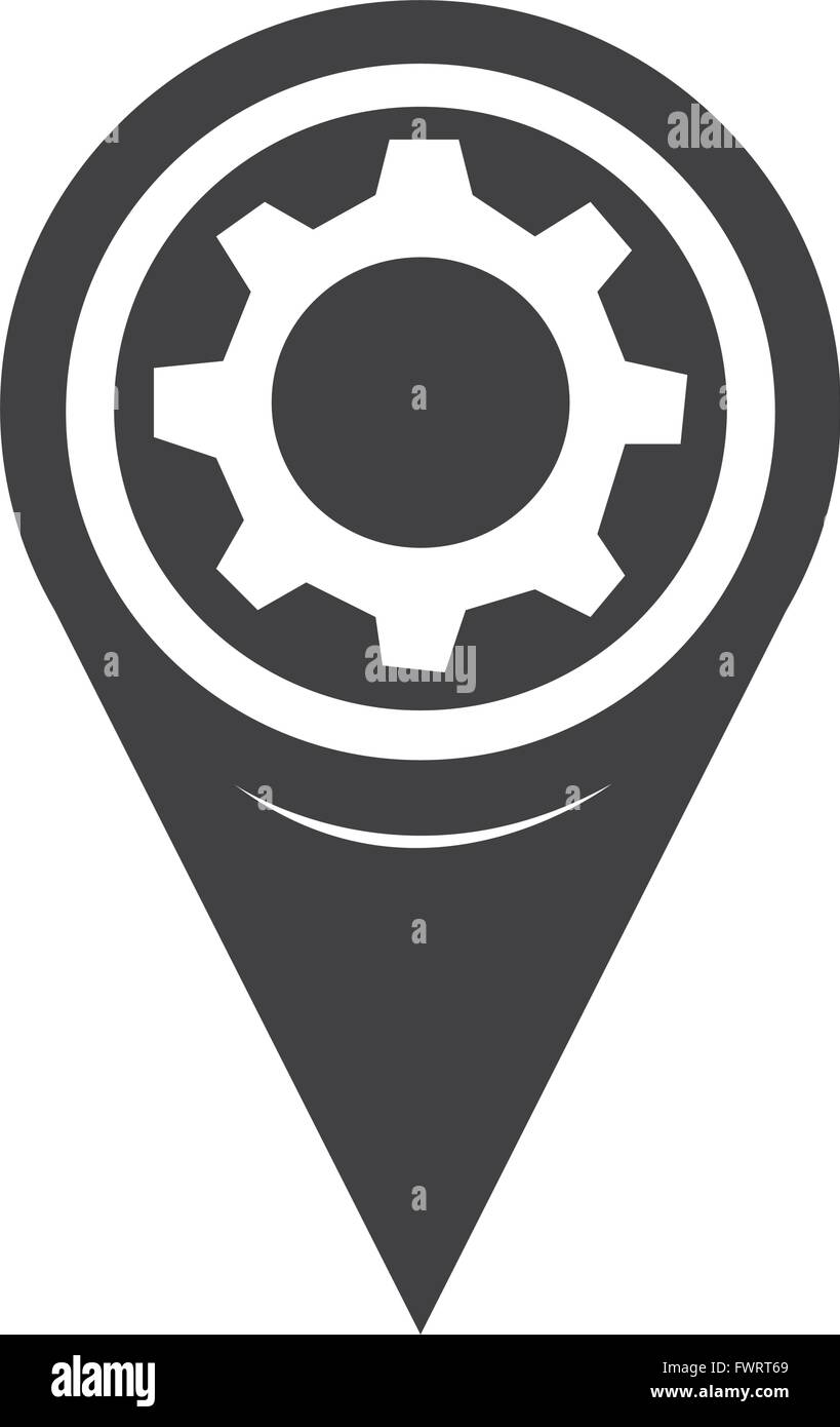 Map Pointer Gear Icon Stock Vector Image & Art - Alamy