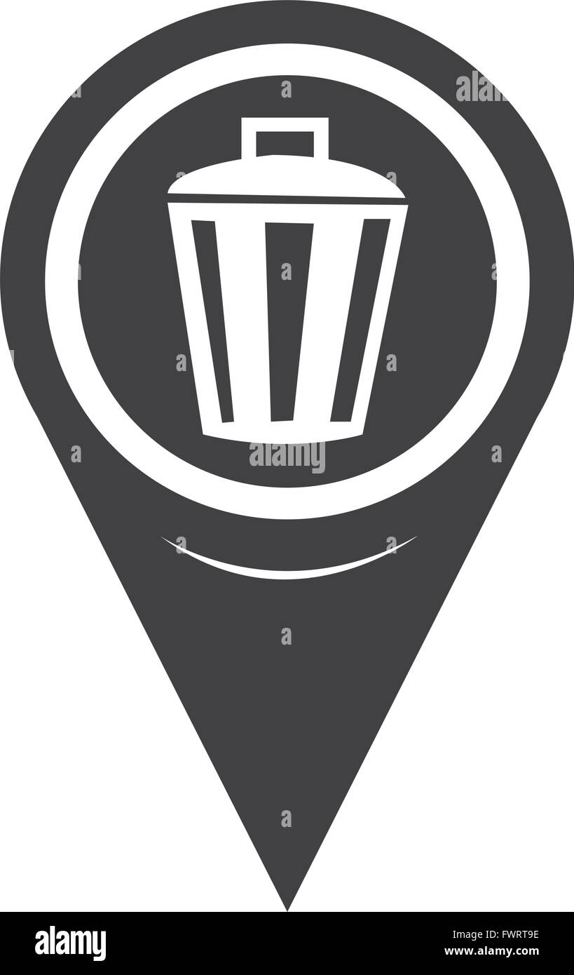 Map Pointer Bin Icon Stock Vector Image & Art - Alamy