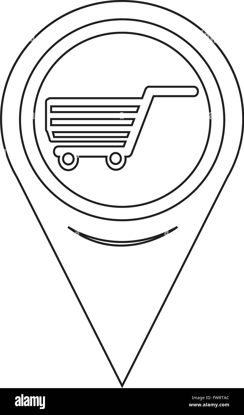 Map pointer shopping cart icon Stock Vector Images - Alamy