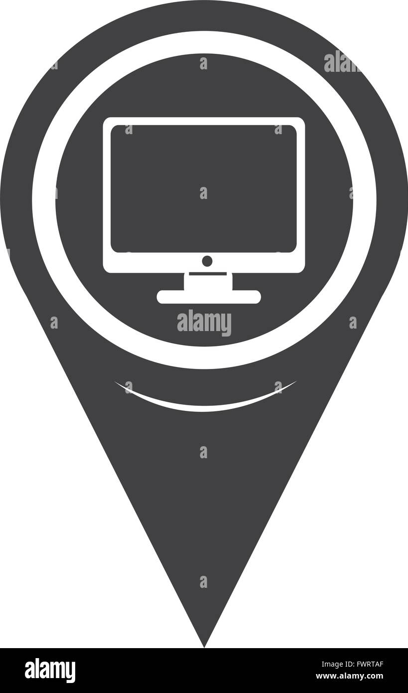 Map Pointer pc monitor icon Stock Vector Image & Art - Alamy