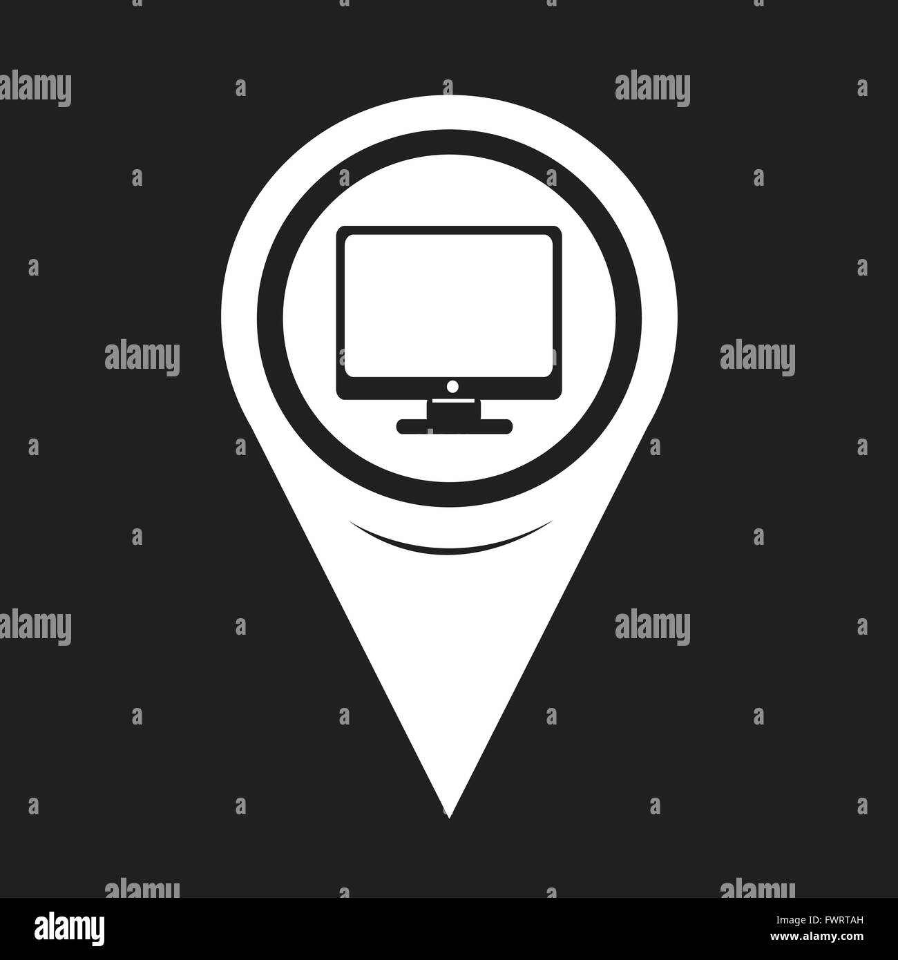 Map Pointer pc monitor icon Stock Vector Image & Art - Alamy