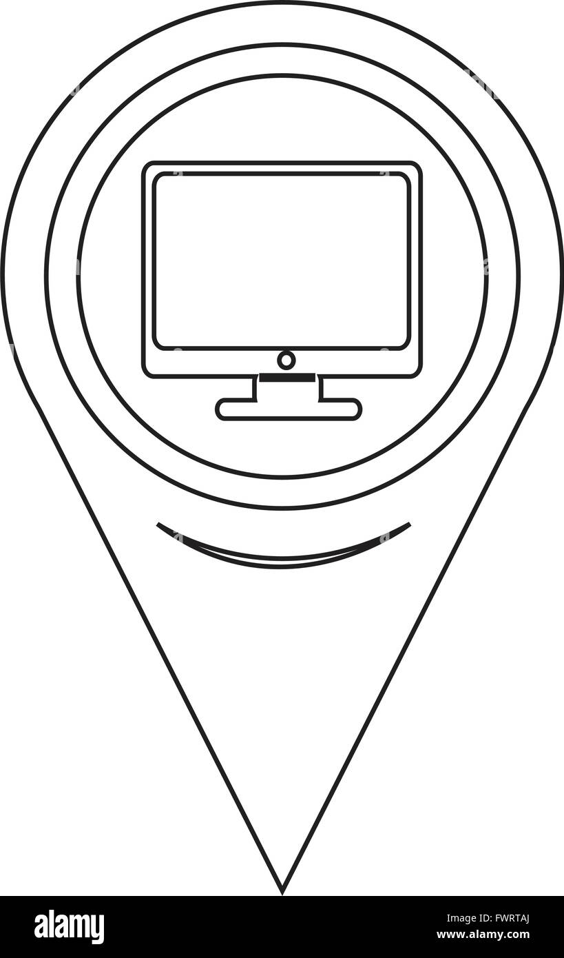 Map Pointer pc monitor icon Stock Vector Image & Art - Alamy