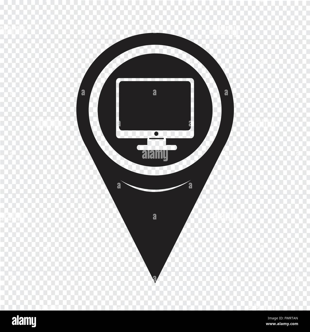 Map Pointer pc monitor icon Stock Vector Image & Art - Alamy