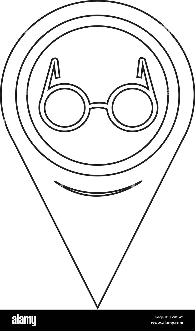 Map pointer eye icon Black and White Stock Photos & Images - Alamy