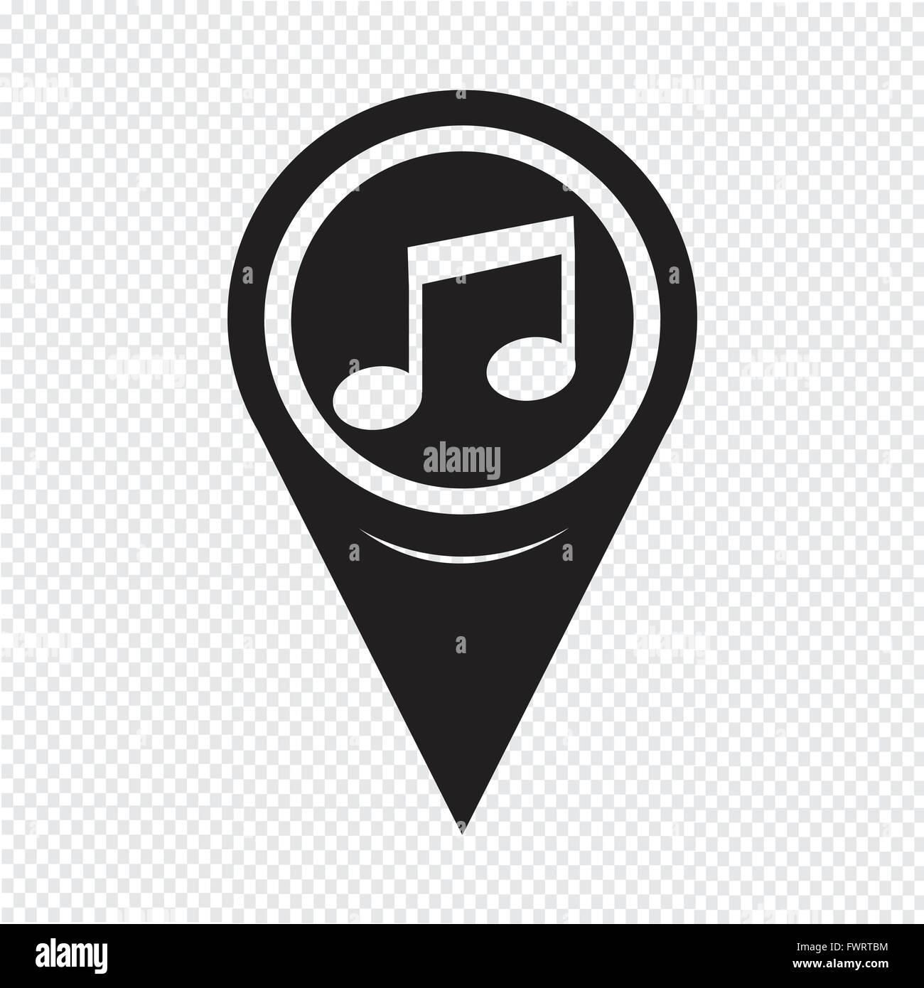 Map Pointer Music Note Icon Stock Vector Image & Art - Alamy