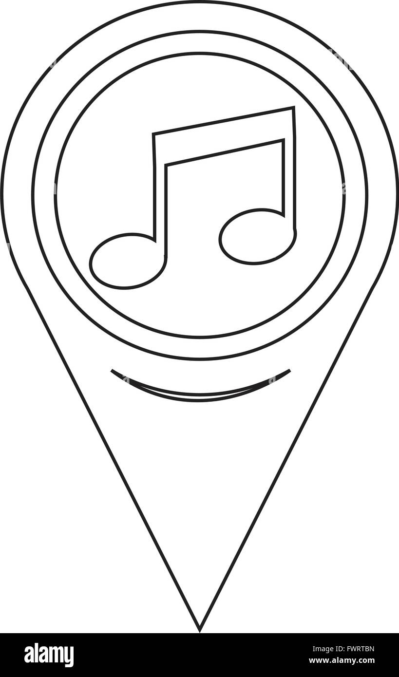 Map Pointer Music Note Icon Stock Vector Image & Art - Alamy