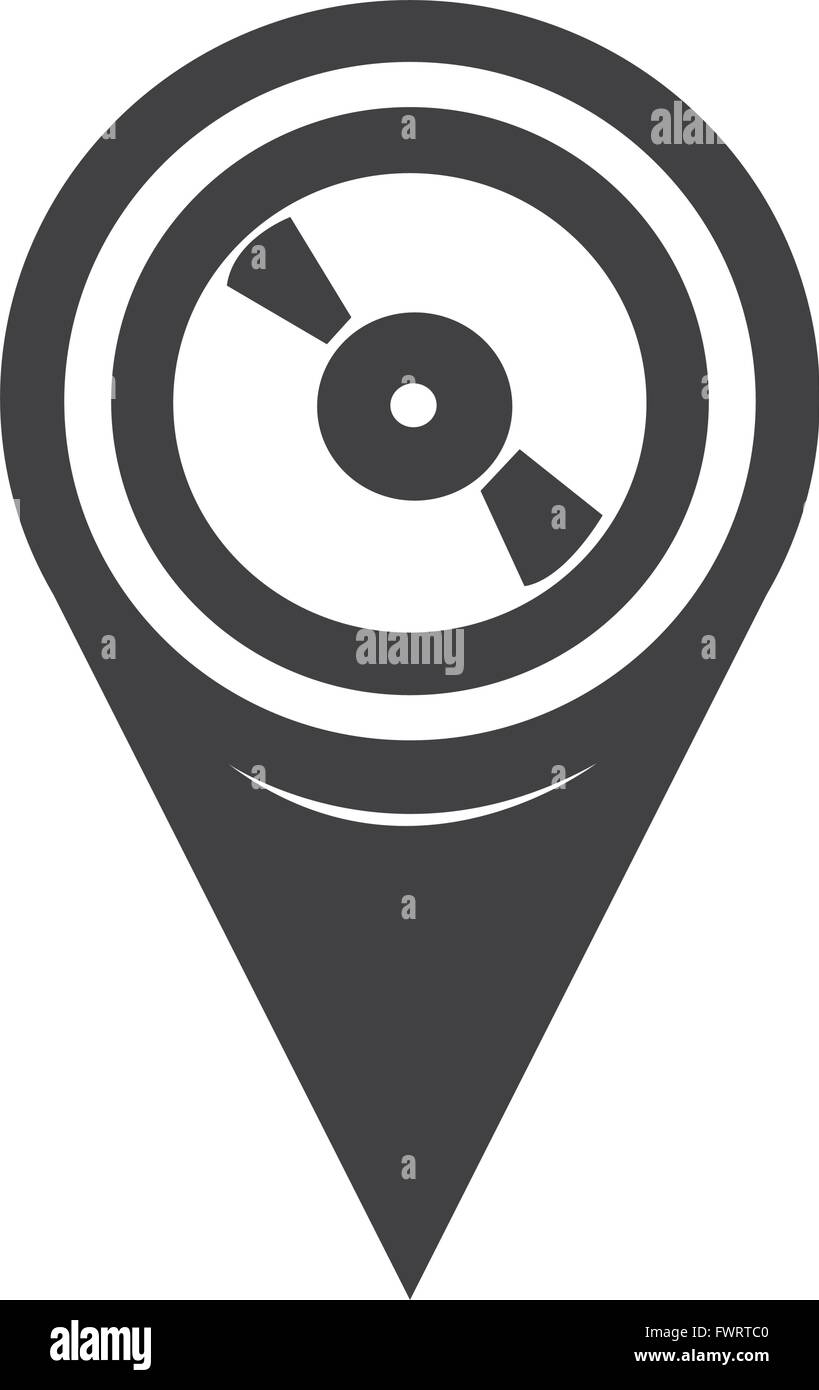 Map Pointer Retro vinyl record icon Stock Vector Image & Art - Alamy