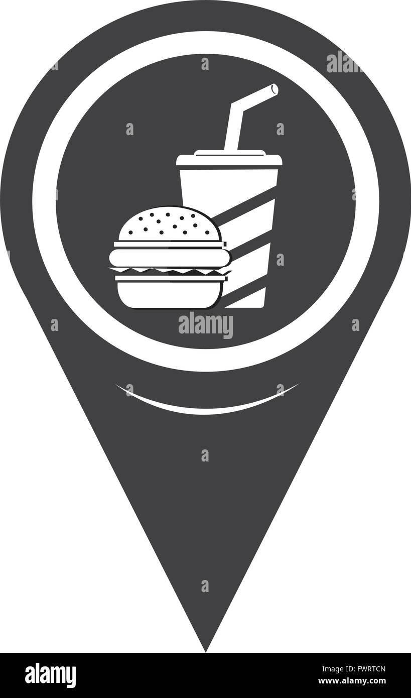 Map Pointer Fast Food Icon Stock Vector Image & Art - Alamy