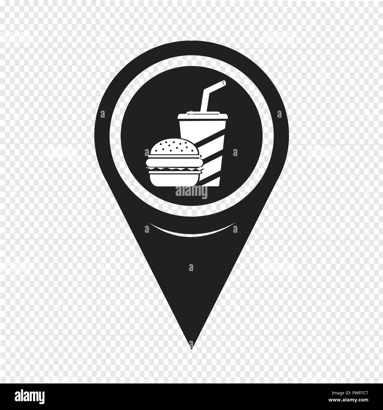 Map Pointer Fast Food Icon Stock Vector Image & Art - Alamy