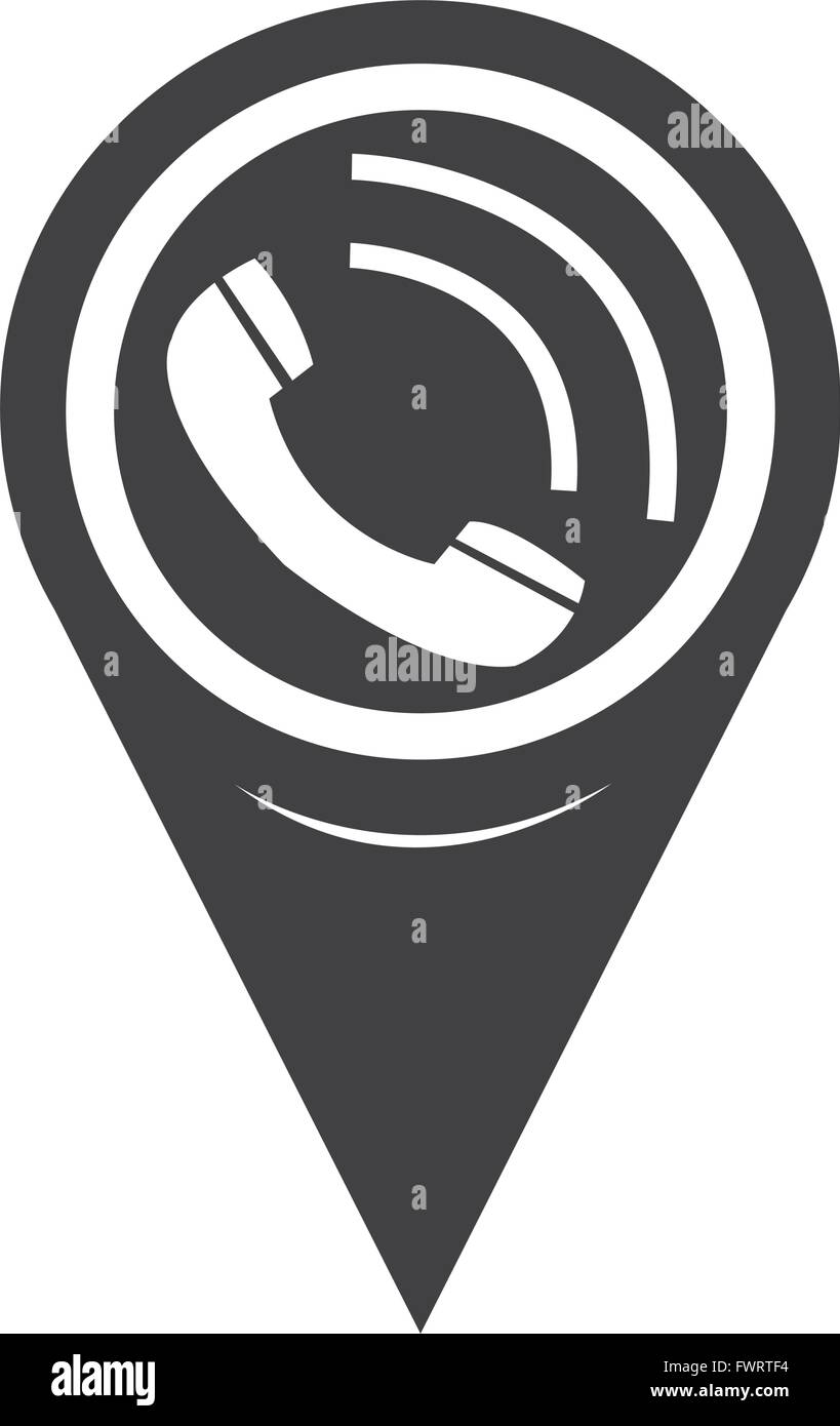 Map Pointer Telephone Receiver Icon Stock Vector Image & Art - Alamy