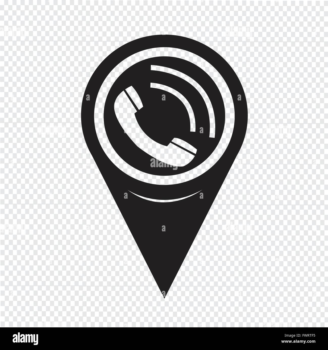 Map Pointer Telephone Receiver Icon Stock Vector Image & Art - Alamy