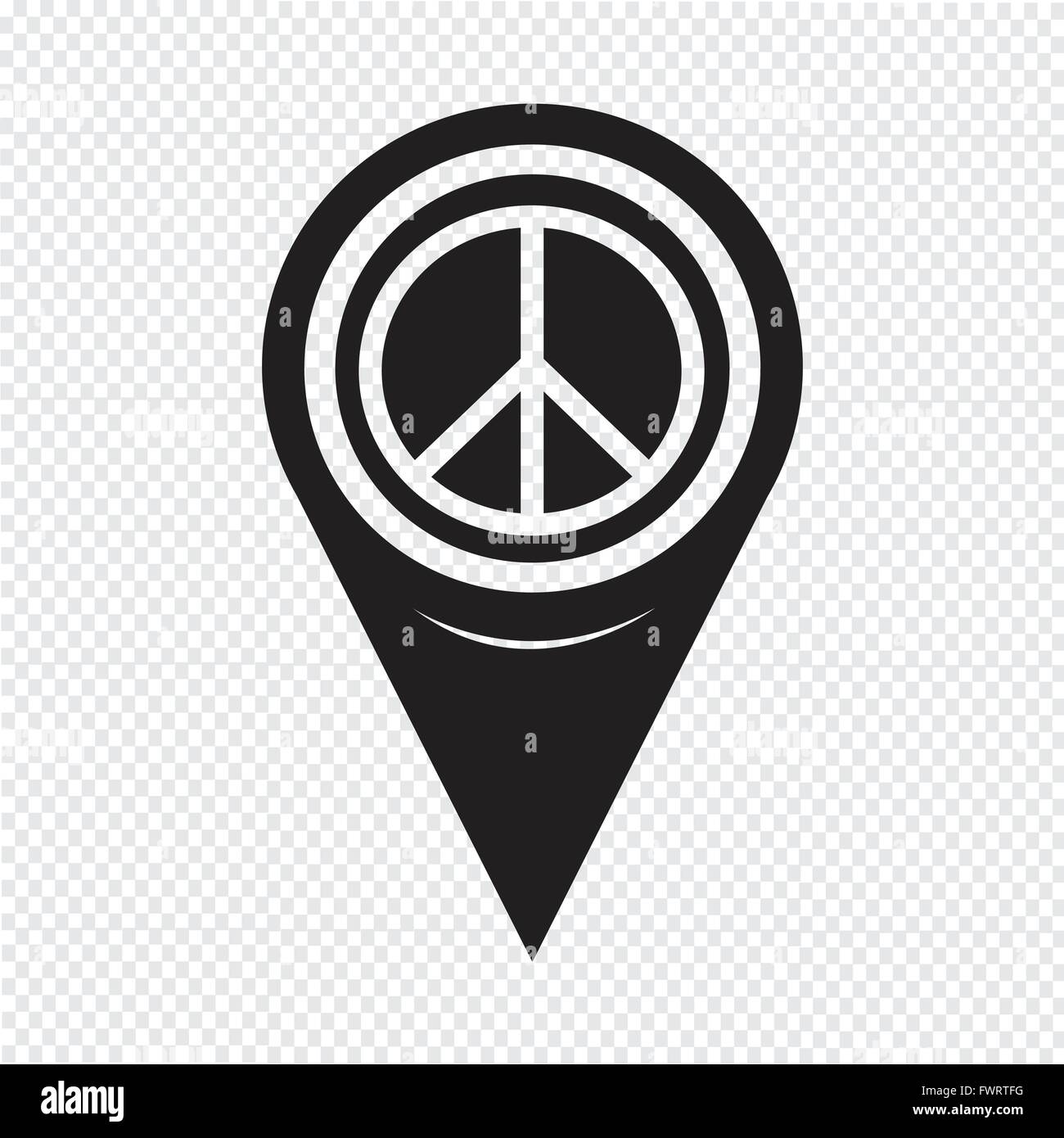 Map Pointer Peace Sign Icon Stock Vector Image & Art - Alamy