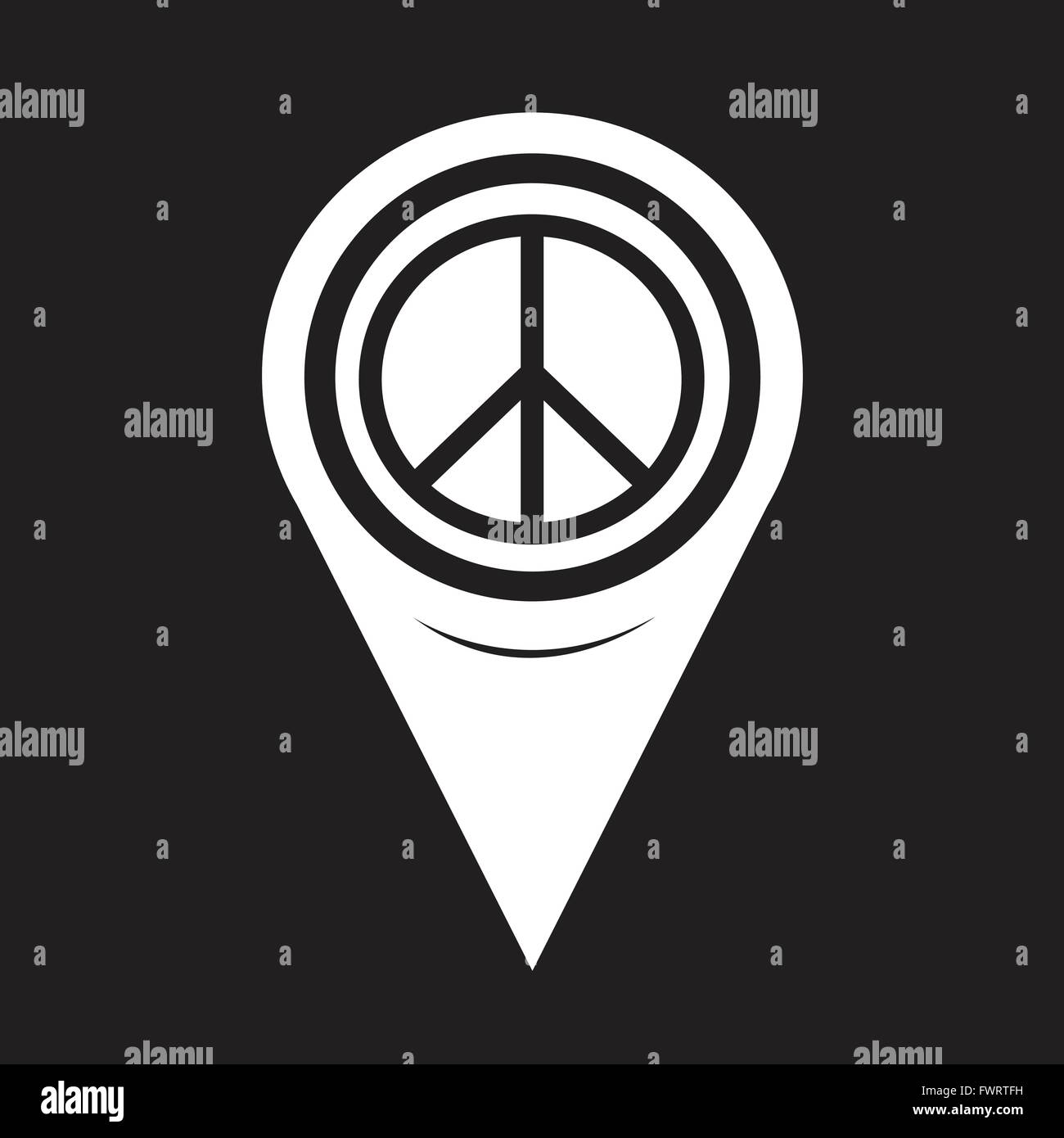 Map Pointer Peace Sign Icon Stock Vector Image & Art - Alamy