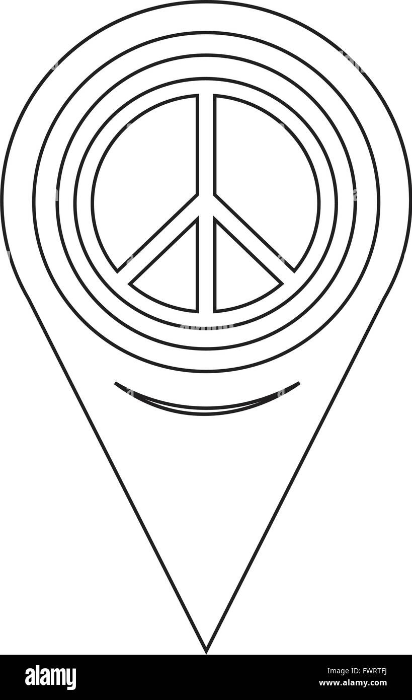 Map Pointer Peace Sign Icon Stock Vector Image & Art - Alamy