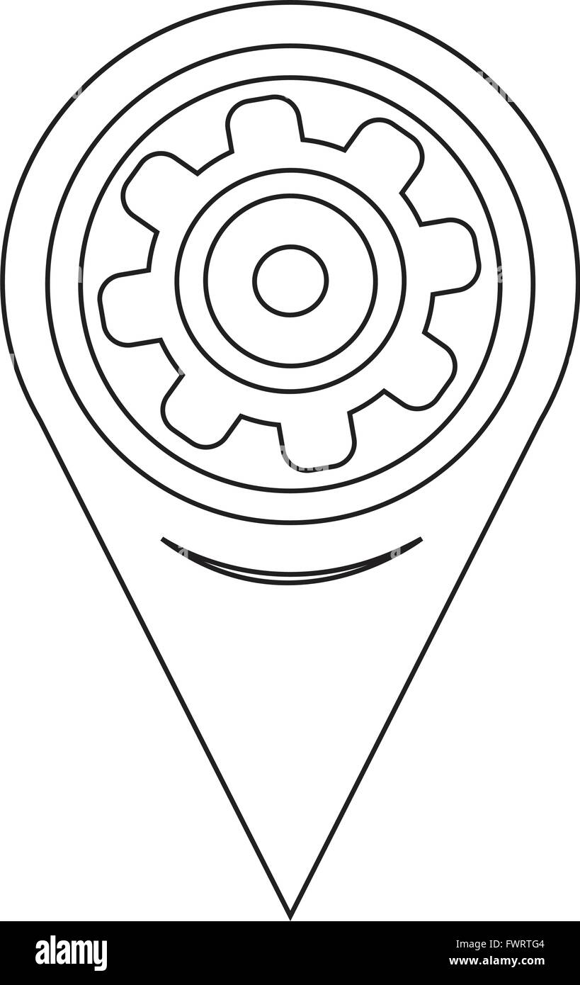 Map Pointer Gear icon Stock Vector Image & Art - Alamy
