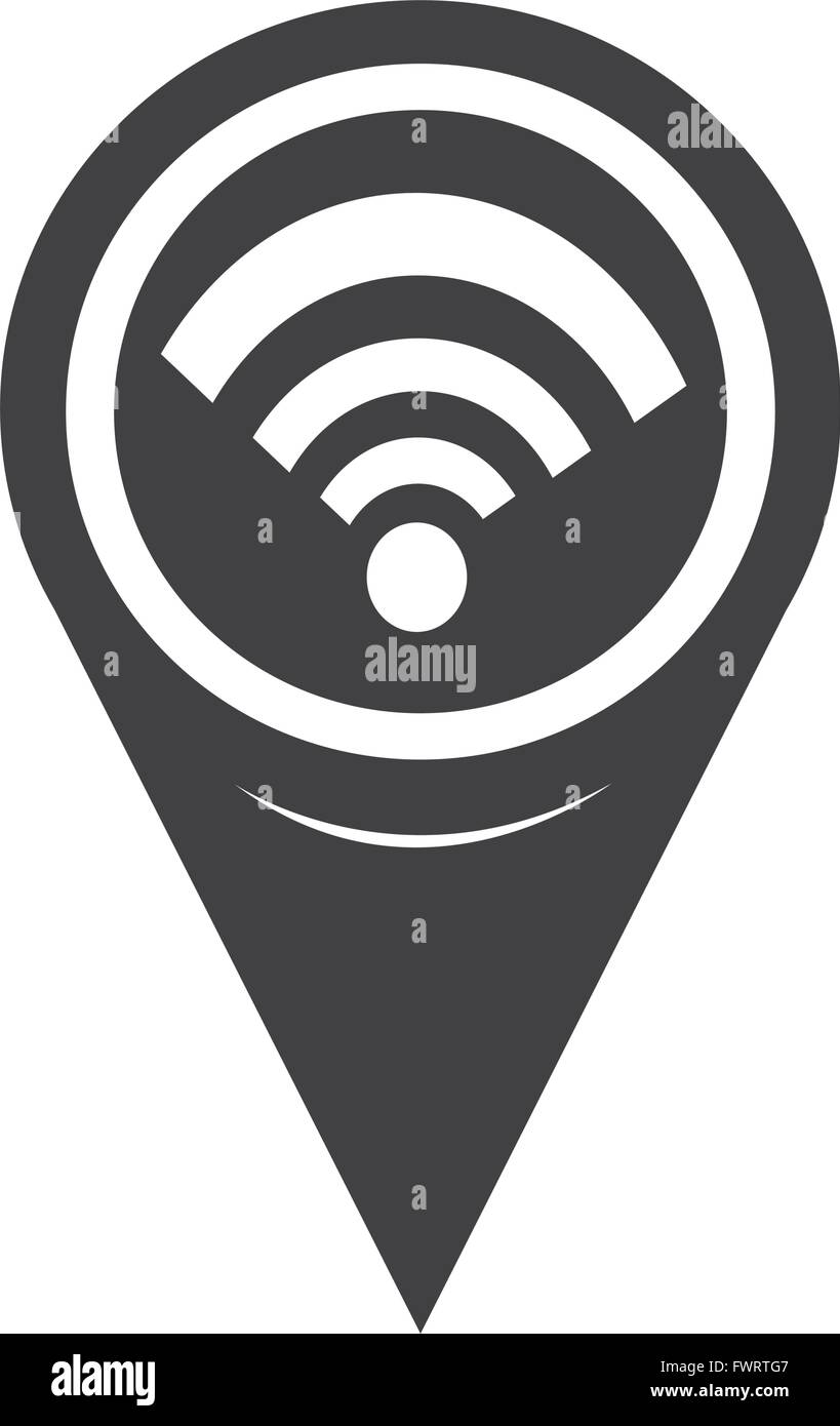 Map Pointer Wifi Icon Stock Vector Image & Art - Alamy