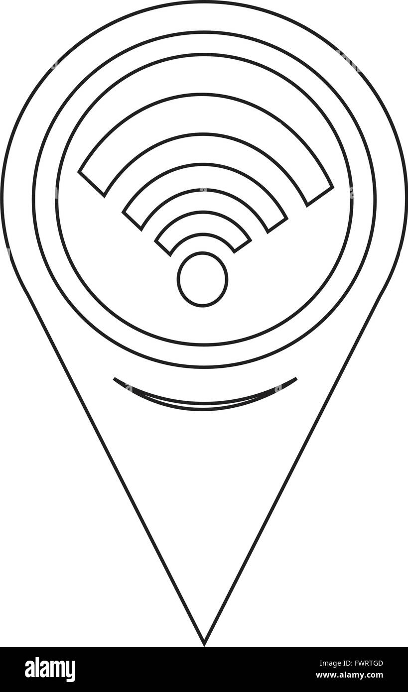 Map Pointer Wifi Icon Stock Vector Image & Art - Alamy